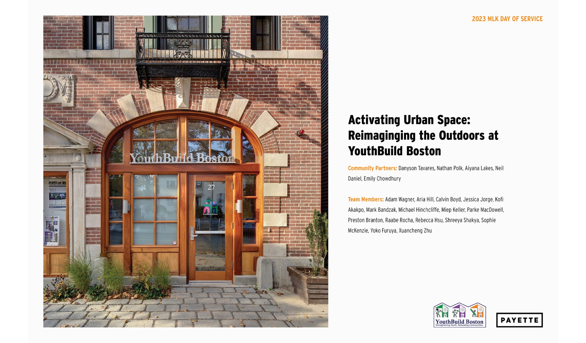 Day of Service: YouthBuild Boston - Payette